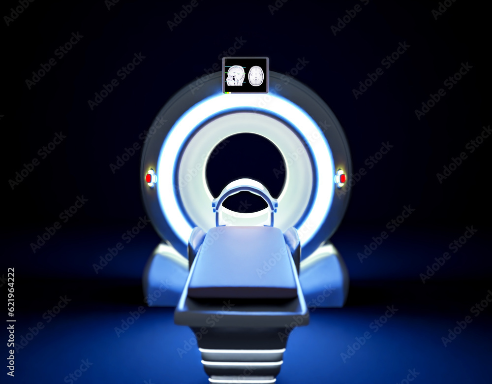 Fronr view of MRI SCANNER - Magnetic resonance imaging device in ...