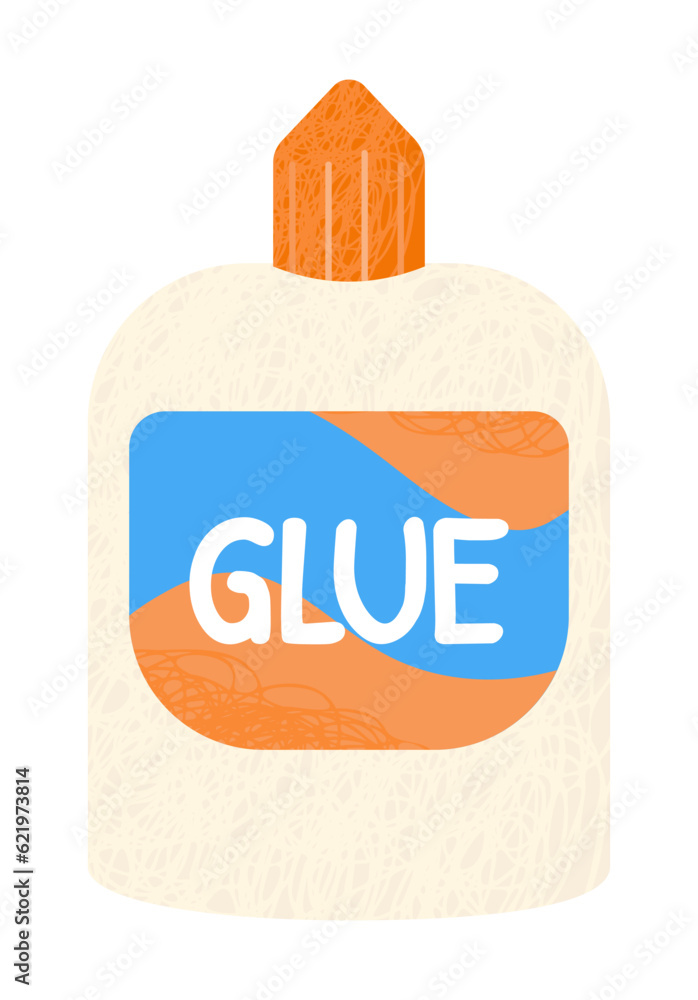 Bottle of glue icon. Adhesive liquid container, school supply. Hand ...
