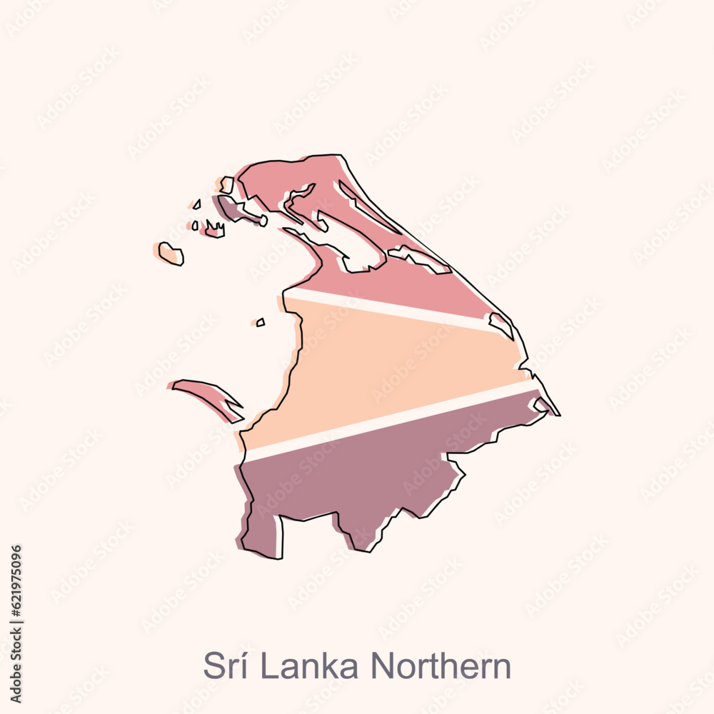 vector file map of Sri Lanka Northern, Geometric Map of Sri Lanka ...