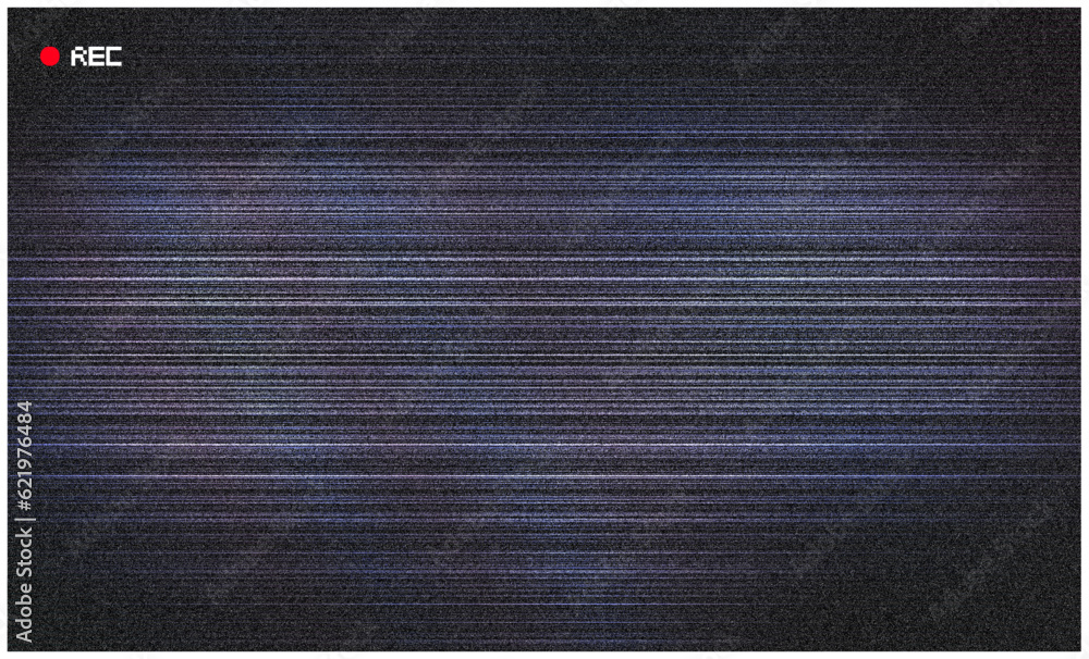 Retro CCTV or VHS video white noise background texture with red ...