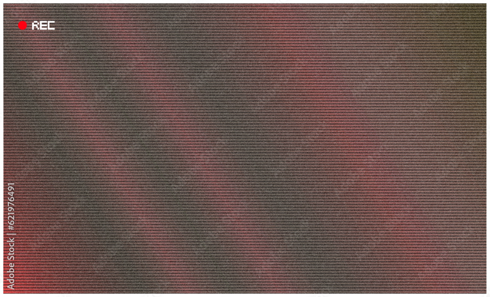 Retro CCTV or VHS video white noise background texture with red ...