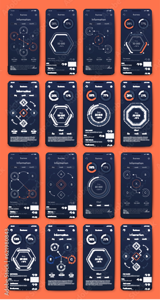 Vector graphics infographics with mobile phone. Template for creating ...