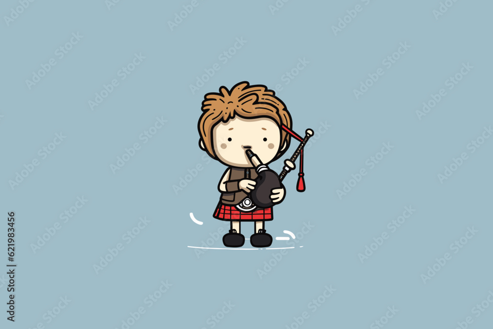 Vetor de Doodle inspired Piper, cartoon sticker, sketch, vector ...