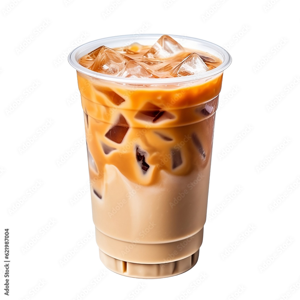 Iced coffee isolated on transparent background, delicious cold iced ...