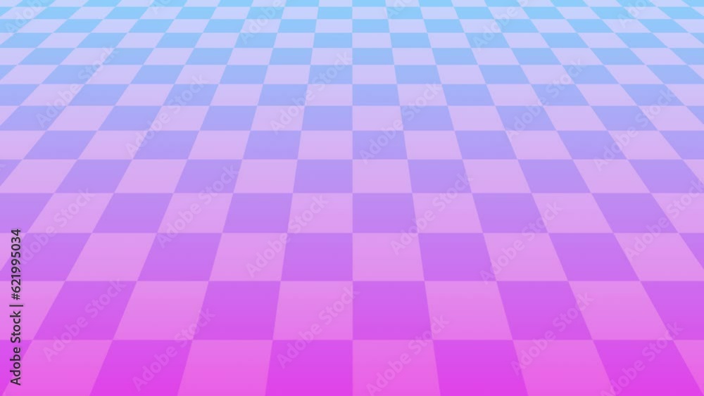 Retro animated background with black and white checkered floor ...
