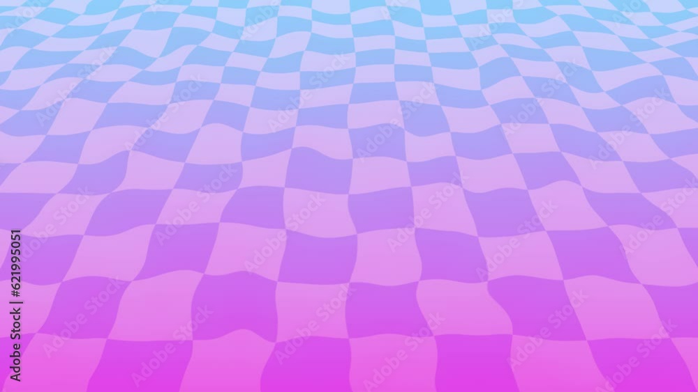 Retro animated background with black and white checkered floor ...