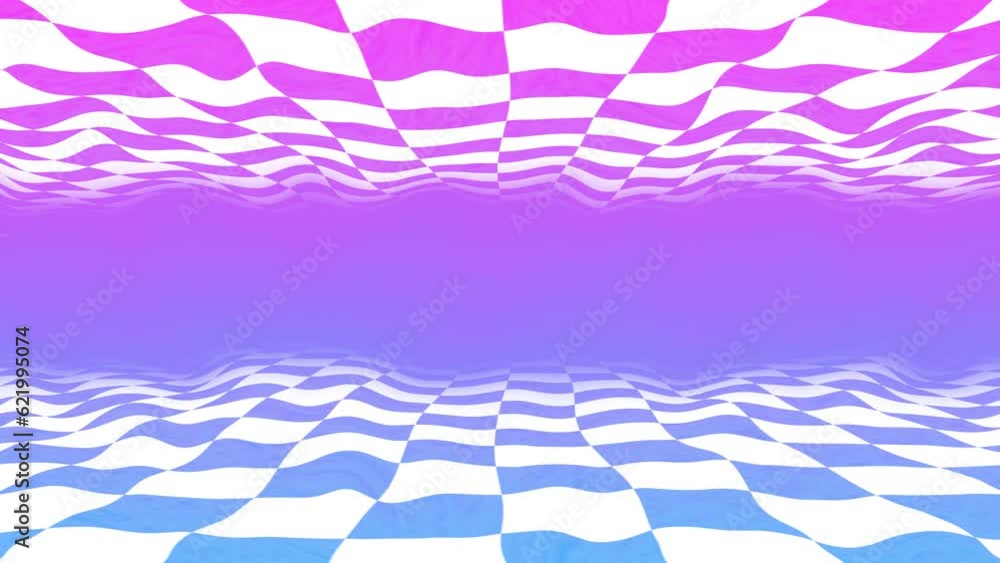 Retro animated background with black and white checkered floor ...