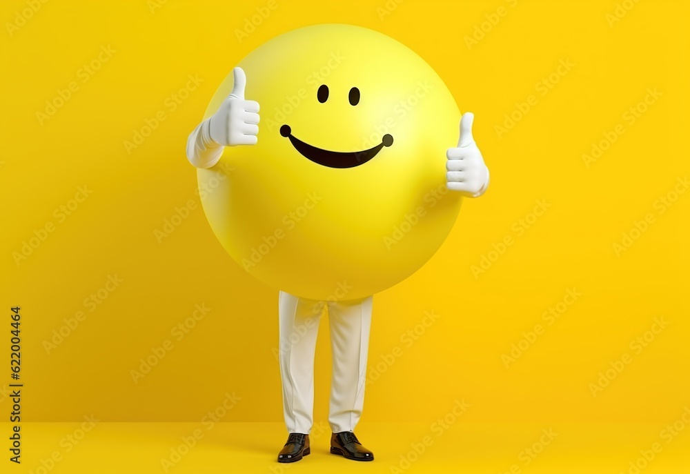 Good idea emoji. Thumbs up emotion. Happy and laughing smiley. Social ...