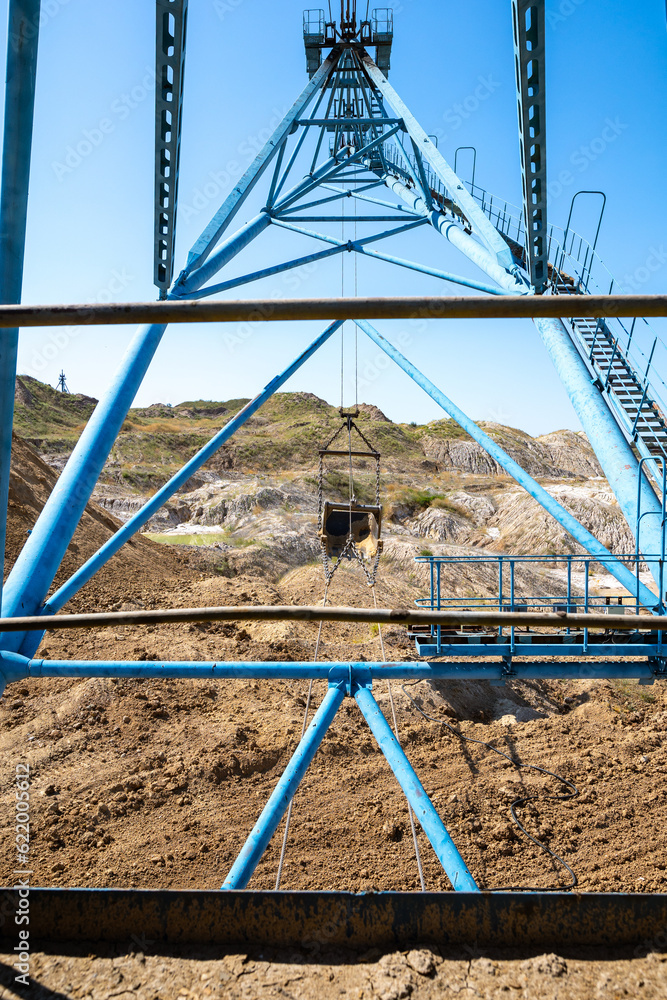 Quarry extraction porcelain clay(kaolin) and quartz sand in the open ...