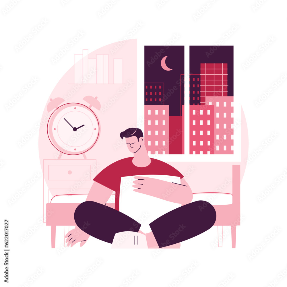 Sleep deprivation abstract concept vector illustration. Insomnia ...
