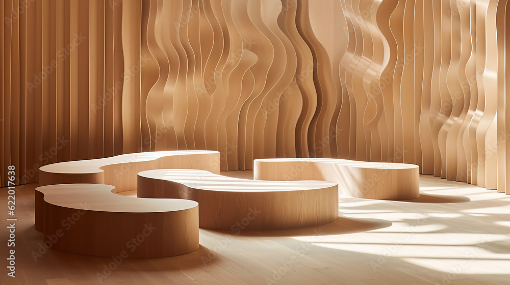 Circular topography oasis modern wooden braided surfaces creating ...