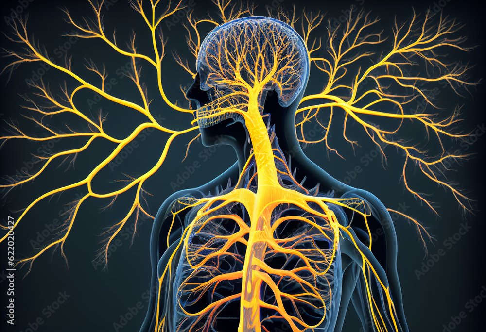 Human nervous system. AI Generated Stock Illustration | Adobe Stock