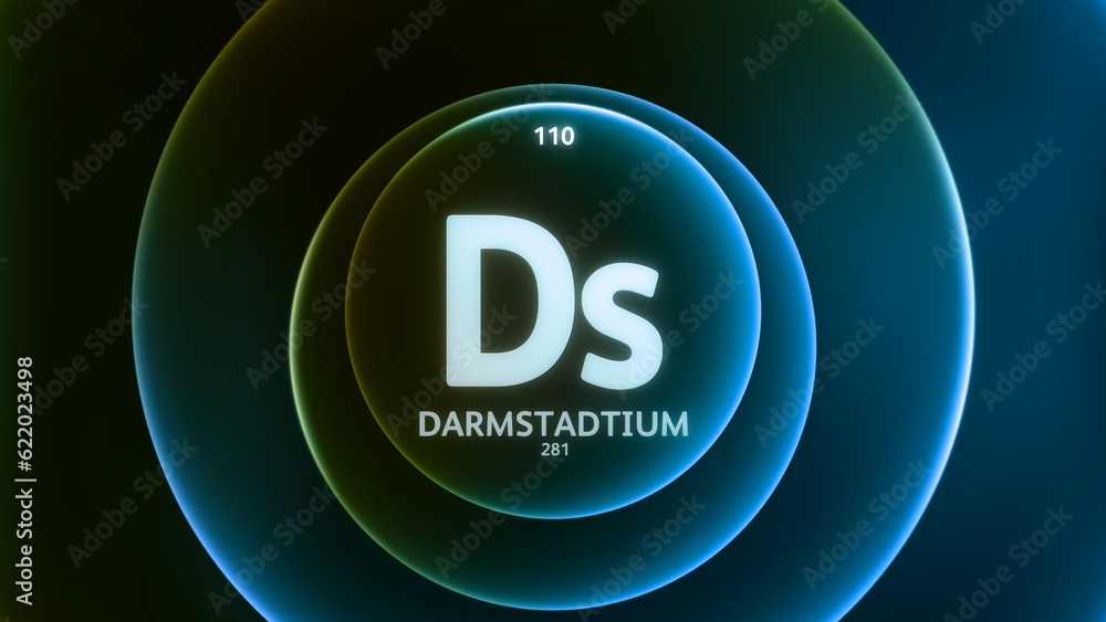 Darmstadtium as Element 110 of the Periodic Table. Concept illustration ...