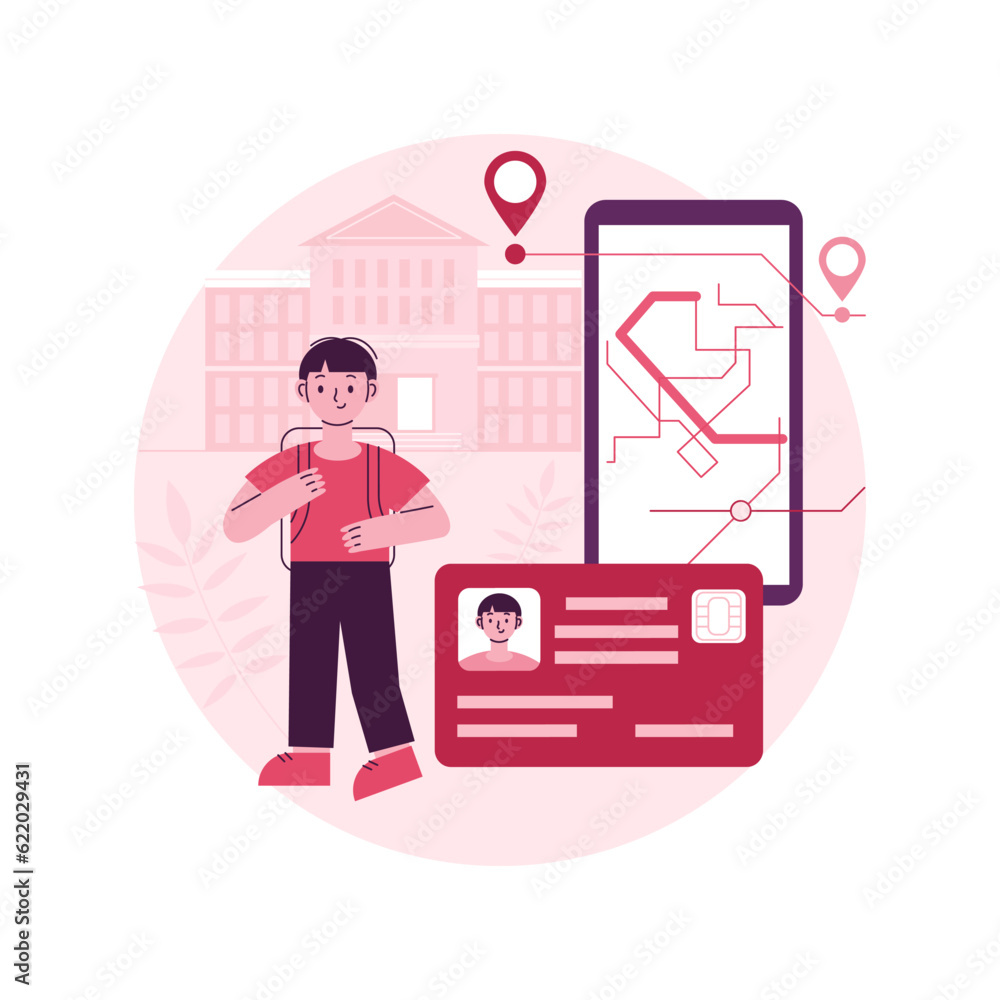 Vetor de Smartcards for schools abstract concept vector illustration ...