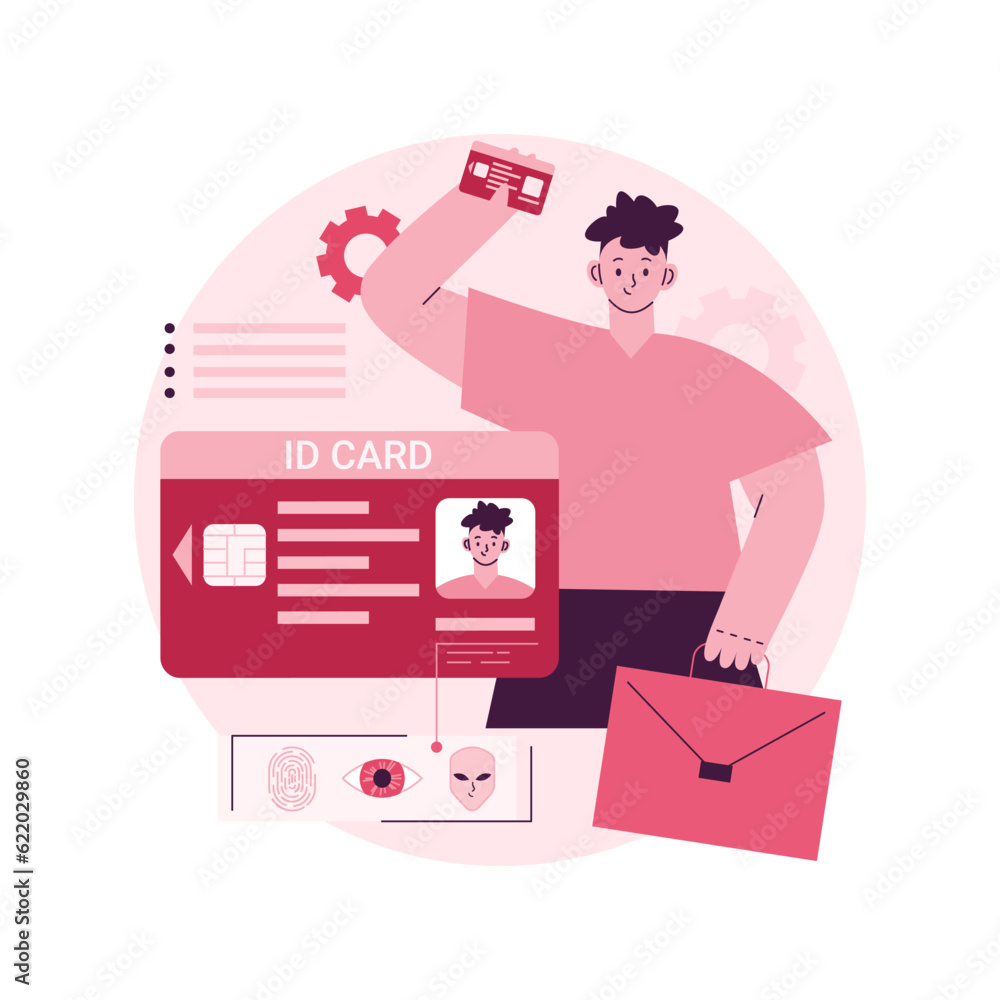 Smart ID card abstract concept vector illustration. Identification ...