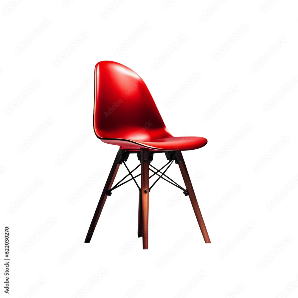 red wooden leather chair isolated studio photo PNG transparent ...