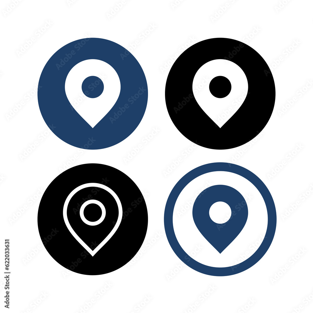 Address or location icon. Label, geolocation marker on the map. Point ...