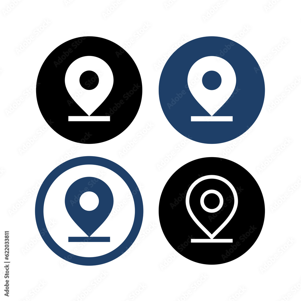 Address or location icon. Label, geolocation marker on the map. Point ...