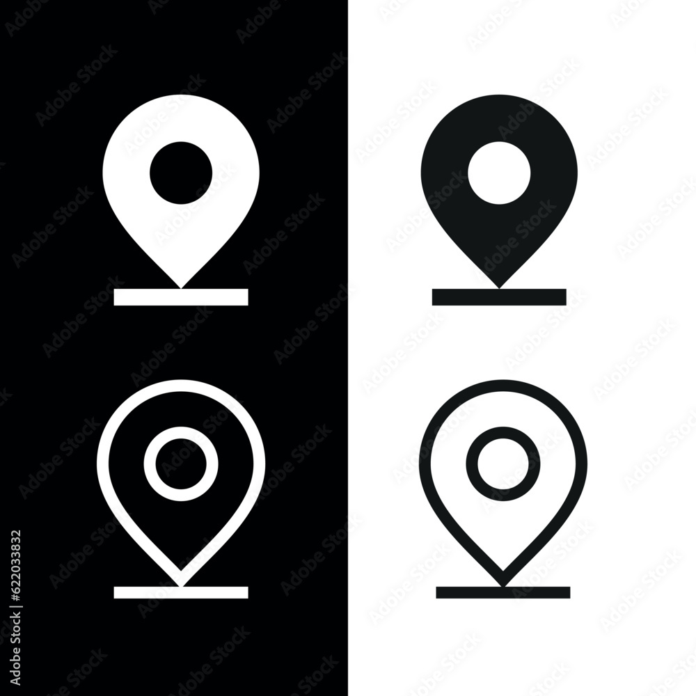 Address or location icon. Label, geolocation marker on the map. Point ...