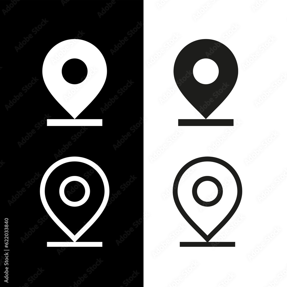 Address or location icon. Label, geolocation marker on the map. Point ...