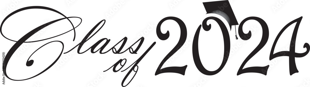 Class of 2024 script Stock Vector | Adobe Stock