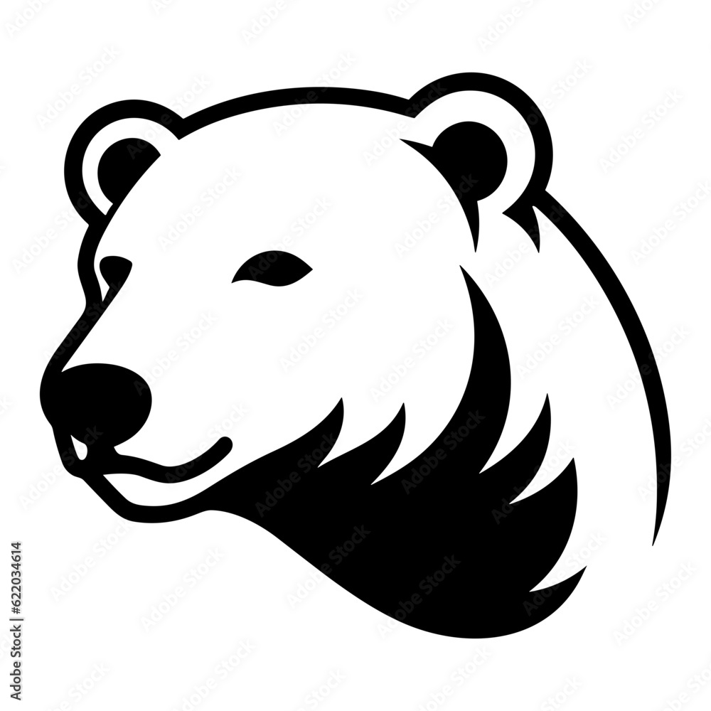 Bear head face portrait profile shot logo svg vector Stock Vector ...
