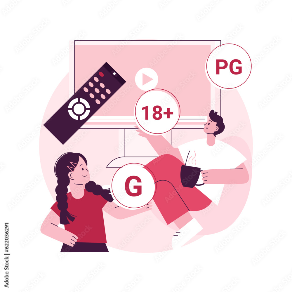 Content rating abstract concept vector illustration. Media and tv ...