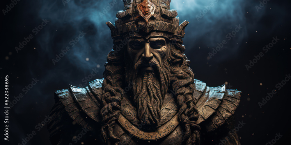 Enki bust sculpture, the Sumerian god of water, knowledge, crafts, and ...