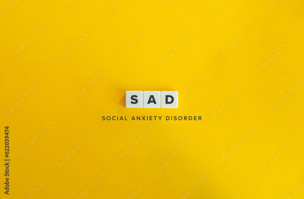 Social anxiety disorder (SAD) Banner and Concept Image. Stock Photo ...