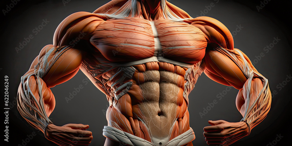 An illustration of the abdominal muscles of the human body - Generative ...