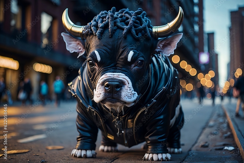 cute Kawaii tiny hyper realistic baby bull wallpaper Stock Illustration ...