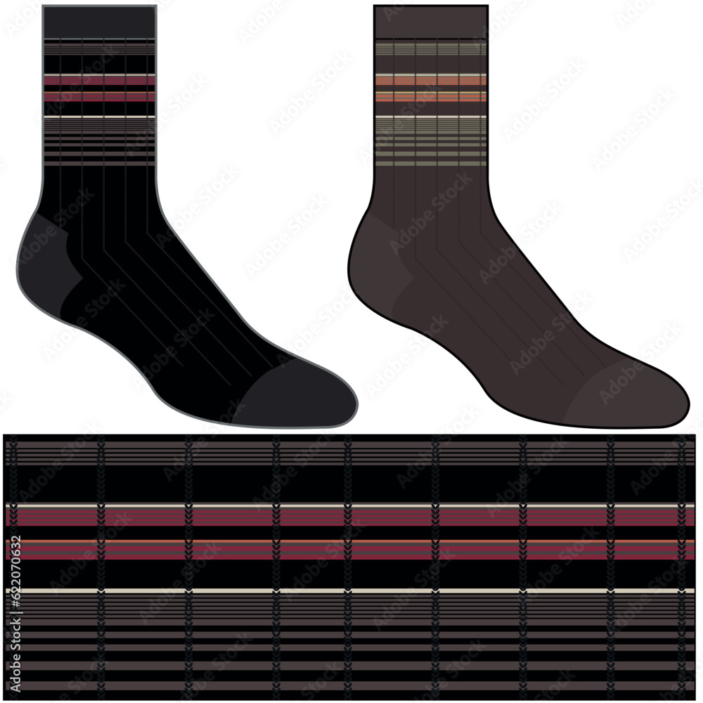 Vector realistic long socks with shadow isolated on white background ...