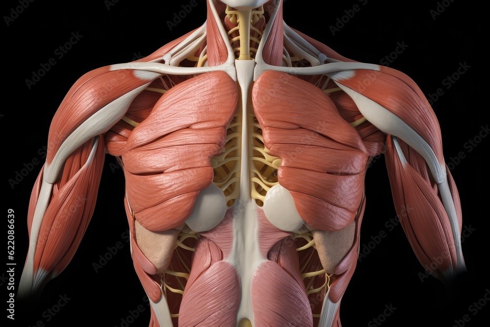 Stockillustratie Chest Muscles Pectoralis Major and Minor Anatomy, AI ...