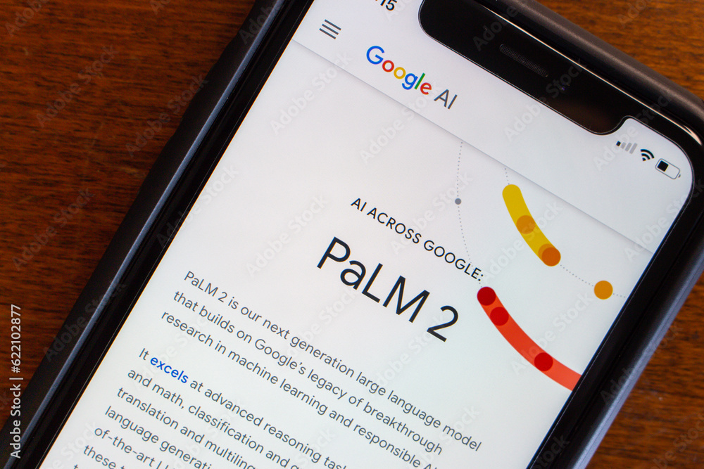 Vancouver, CANADA - Jun 29 2023 : Website of Palm 2, large language ...