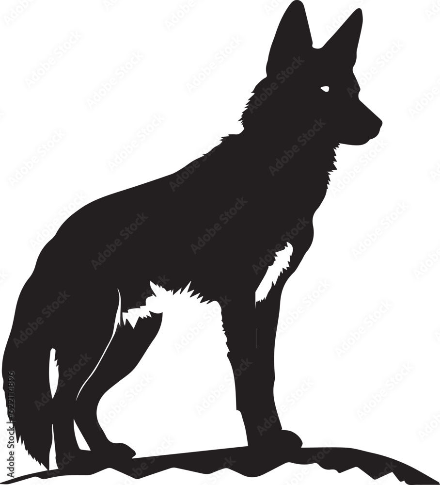 Dingo Black And White, Vector Template Set for Cutting and Printing ...