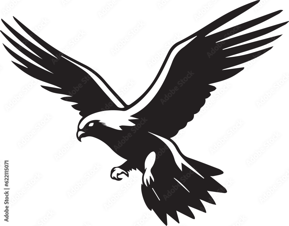 Hawk Black And White, Vector Template Set for Cutting and Printing ...