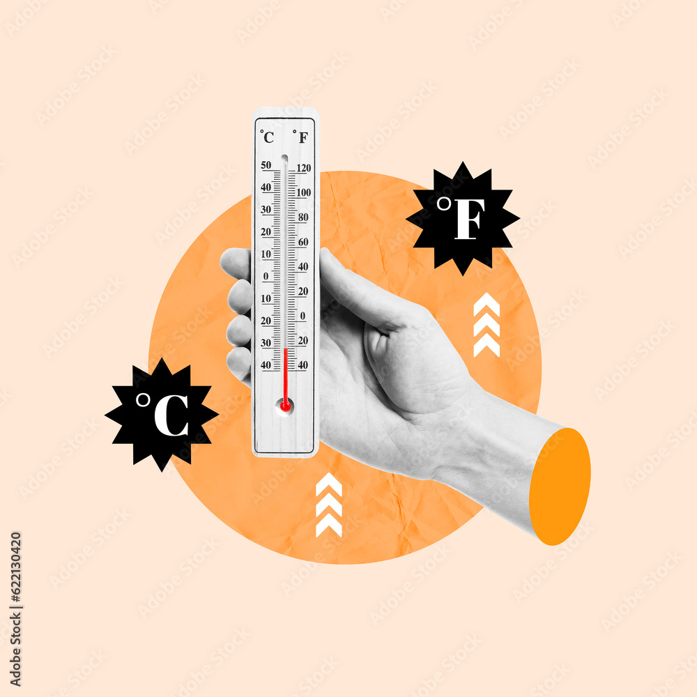 altas temperaturas, muy caliente, mano con termómetro, termómetro ...