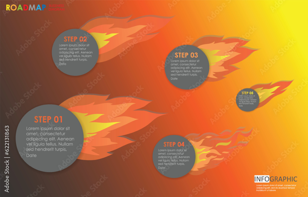 infographic timeline abstract business project schedule 5 step template ...