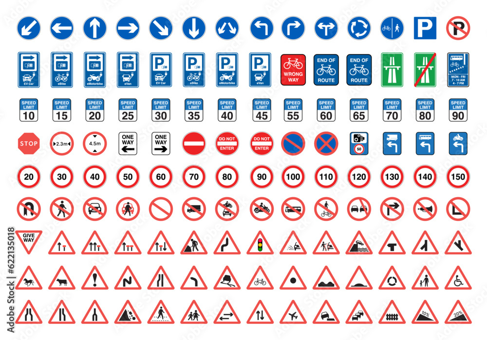Traffic signs. Traffic-Road Sign Collection web icons. Vector traffic ...