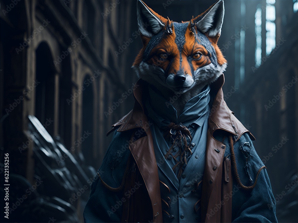 The anthropomorphic fox-like creature in human clothes wallpaper ...