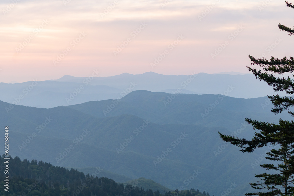 staring off into the horizon from a high elevation mountain top ...