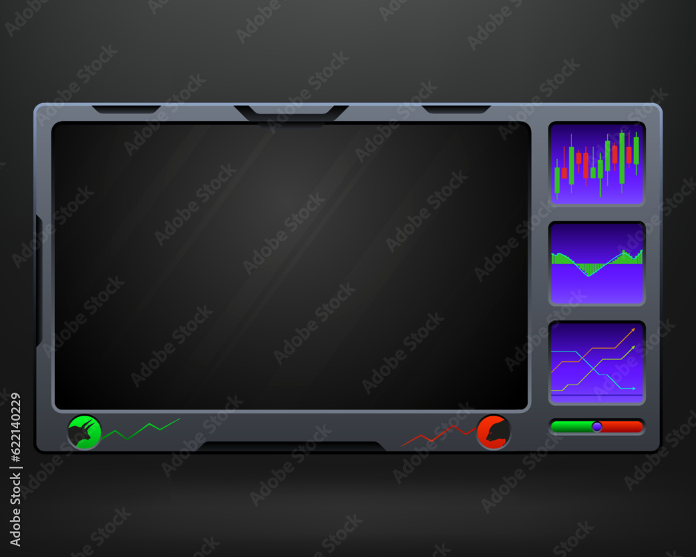 Live stream overlay for stock market or cryptocurrency trading video ...