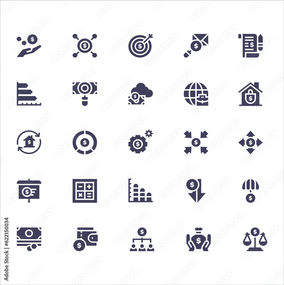 Finance and business line icons collection. Big UI icon set in a flat design. Thin outline icons ...