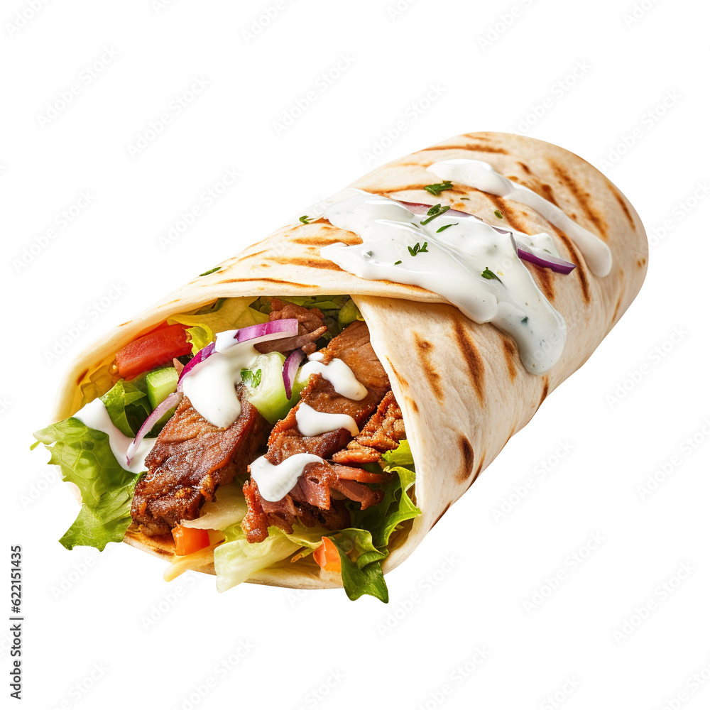 Photo & Art Print Delicious Shawarma fast food isolated on transparent ...