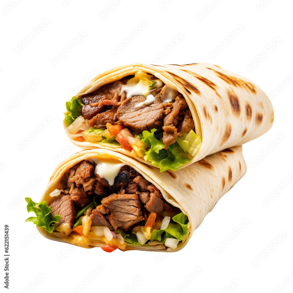 Delicious Shawarma fast food isolated on transparent background Remove ...