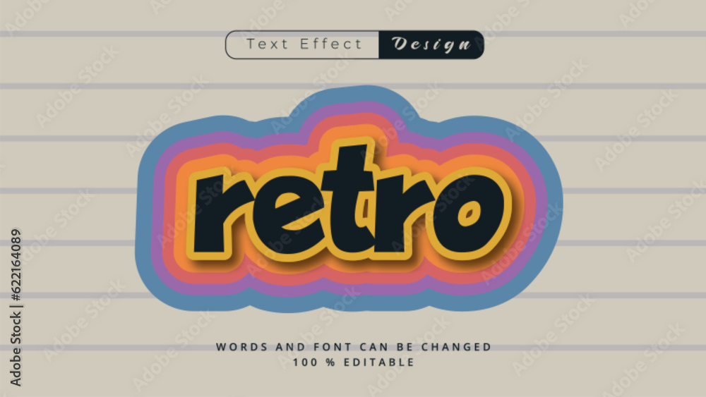 Retro vibe vintage bold 3D editable text effect. Vintage text effect ...