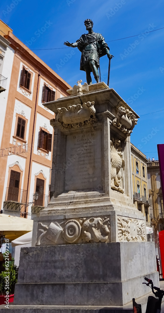 Palermo, Italy - May 26, 2023: The statue of the king Charles V made by ...
