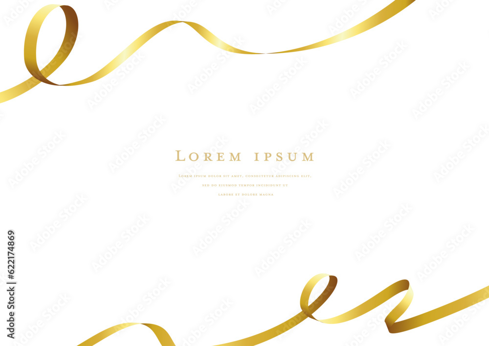 gold ribbon design frame Stock Vector | Adobe Stock