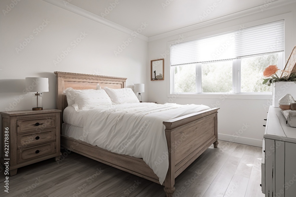 Modern and simple bed-room interior, suitable for catalog cover photos ...