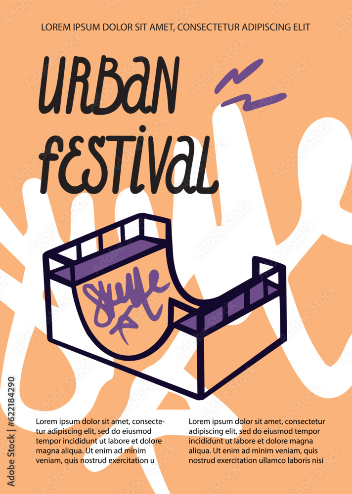 Urban sports festival with title and text. Template for poster ...